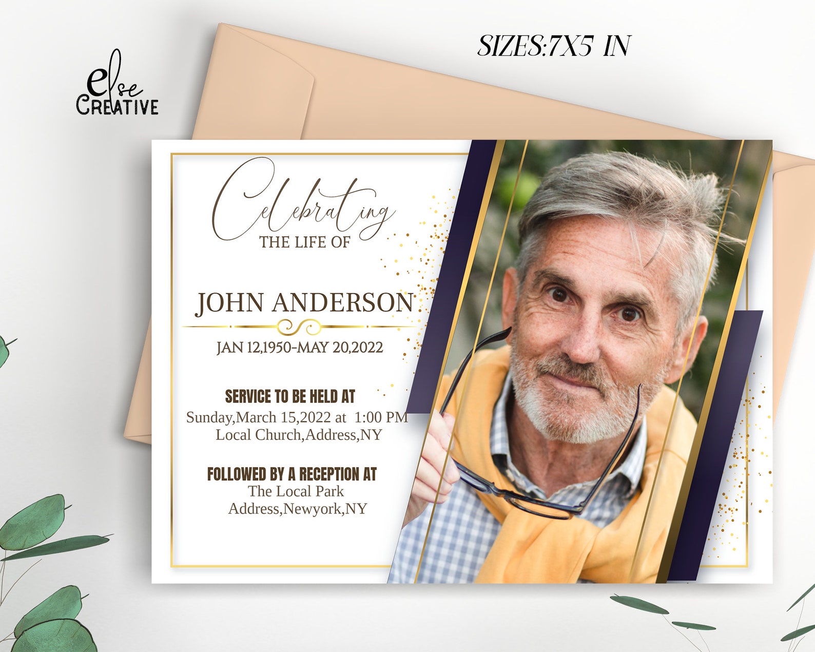 Funeral Announcement Template - Printable Memorial Service, Mass ...