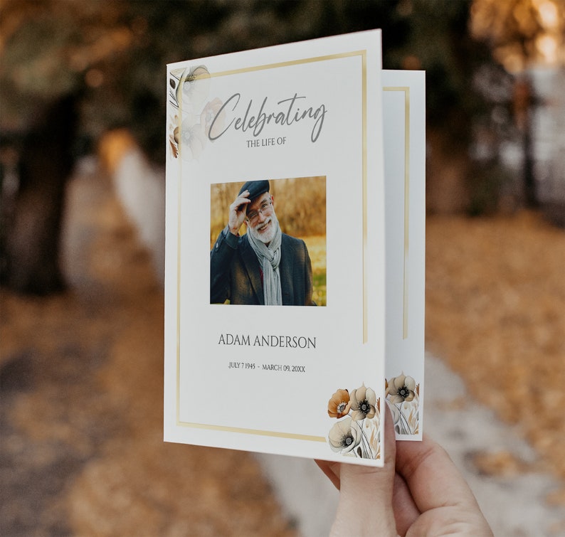 Editable Funeral Program Template, Funeral Memorial, Boho Service ...