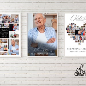 SET Funeral Sign Collage Templates, Heart Funeral Photo Collage ...