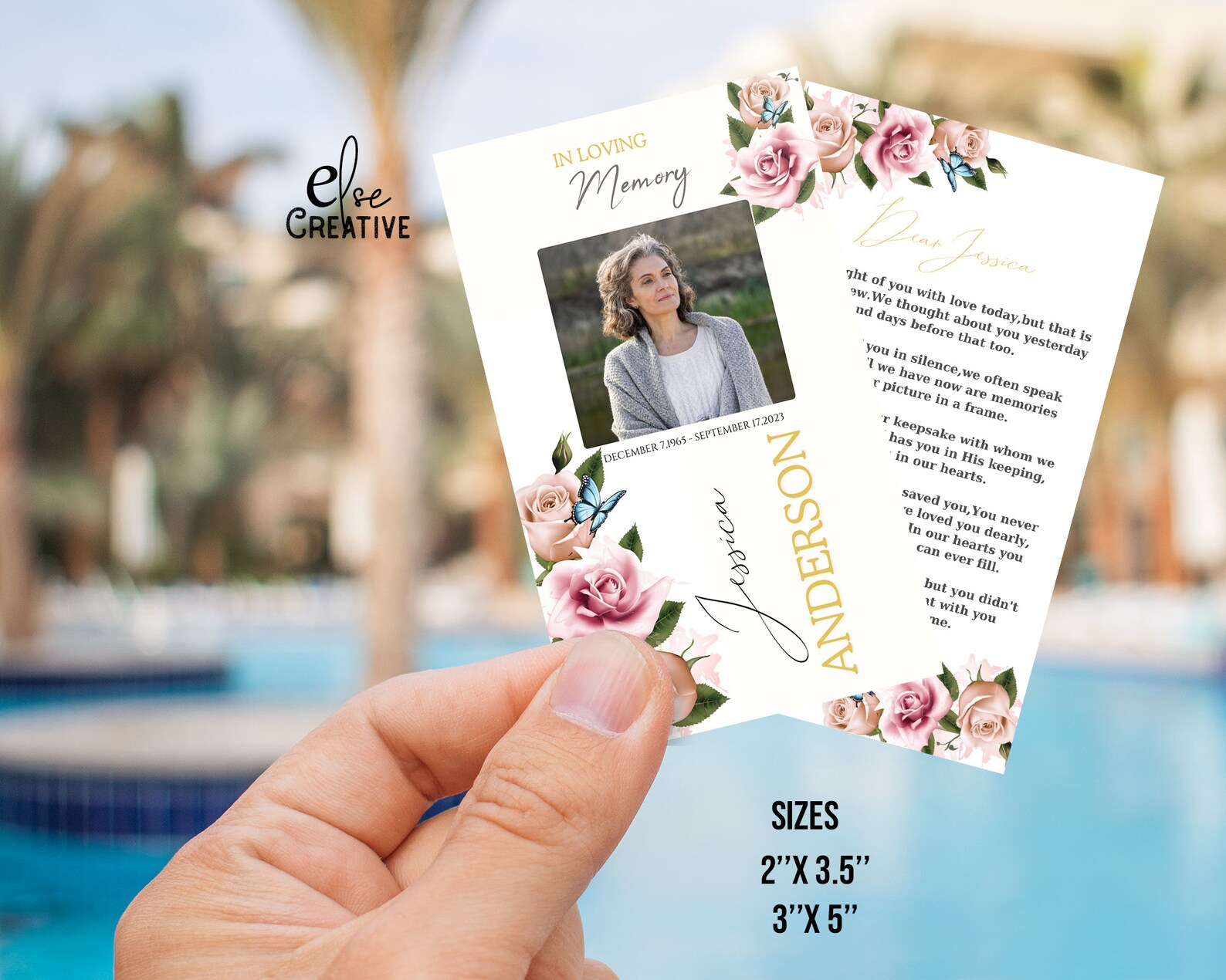 Editable Funeral Prayer Card Template,pink Roses Prayer Card, Printable ...