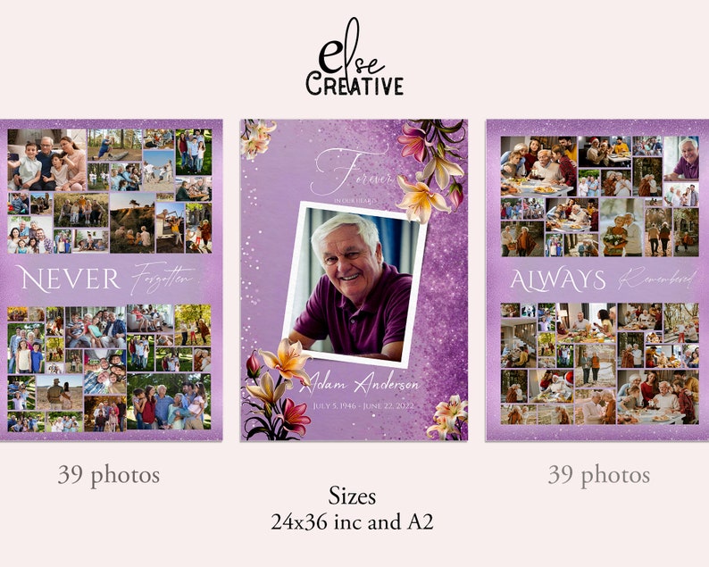 Funeral Photo Collage Templates,clivia Flowers Funeral Photo Collage ...
