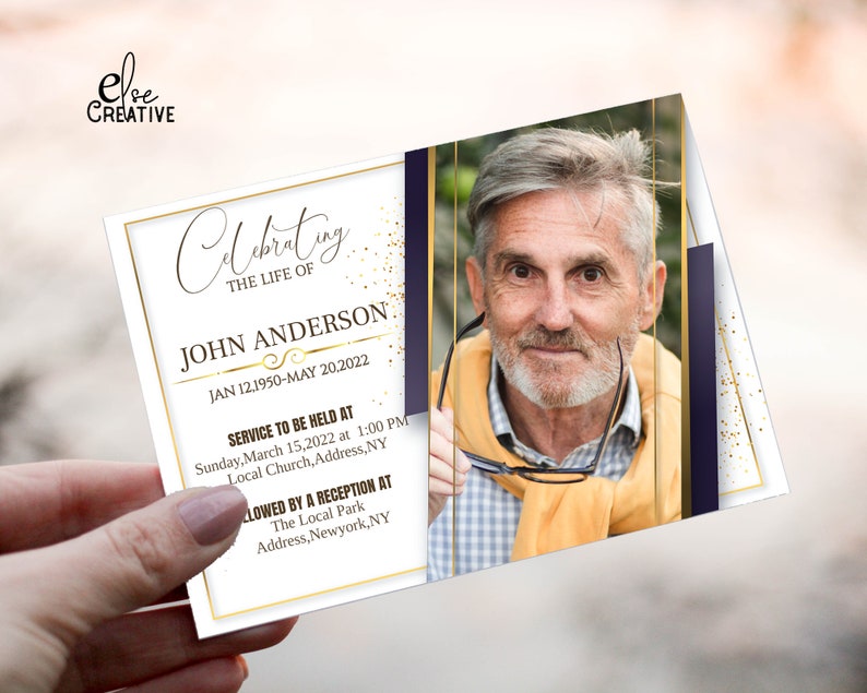 Funeral Announcement Template Printable Memorial Service, Mass ...