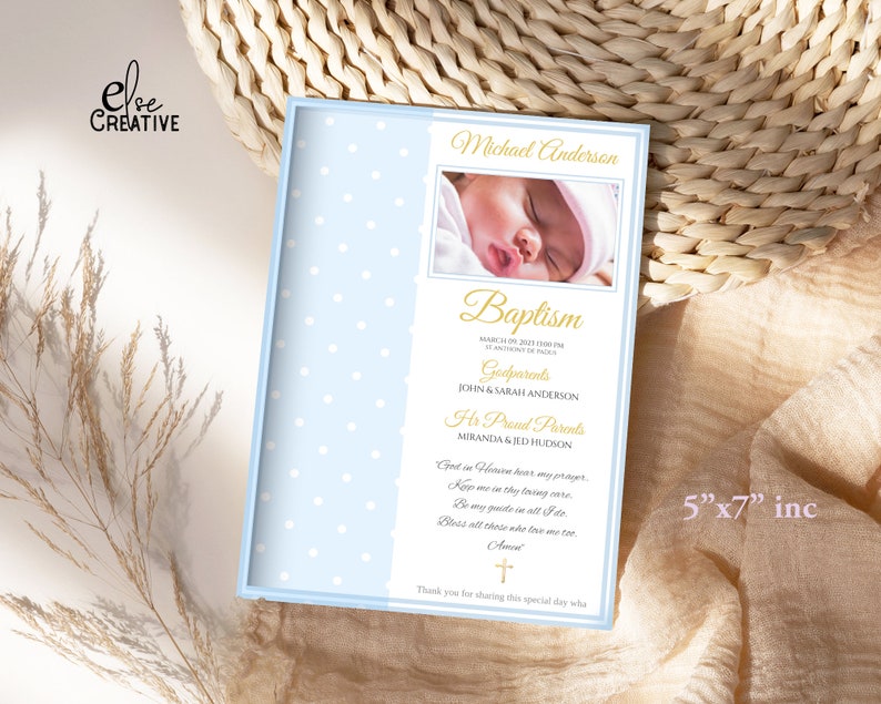 Baptism Favor Card,blue Baptism Invitation Template: Rosary Cards ...
