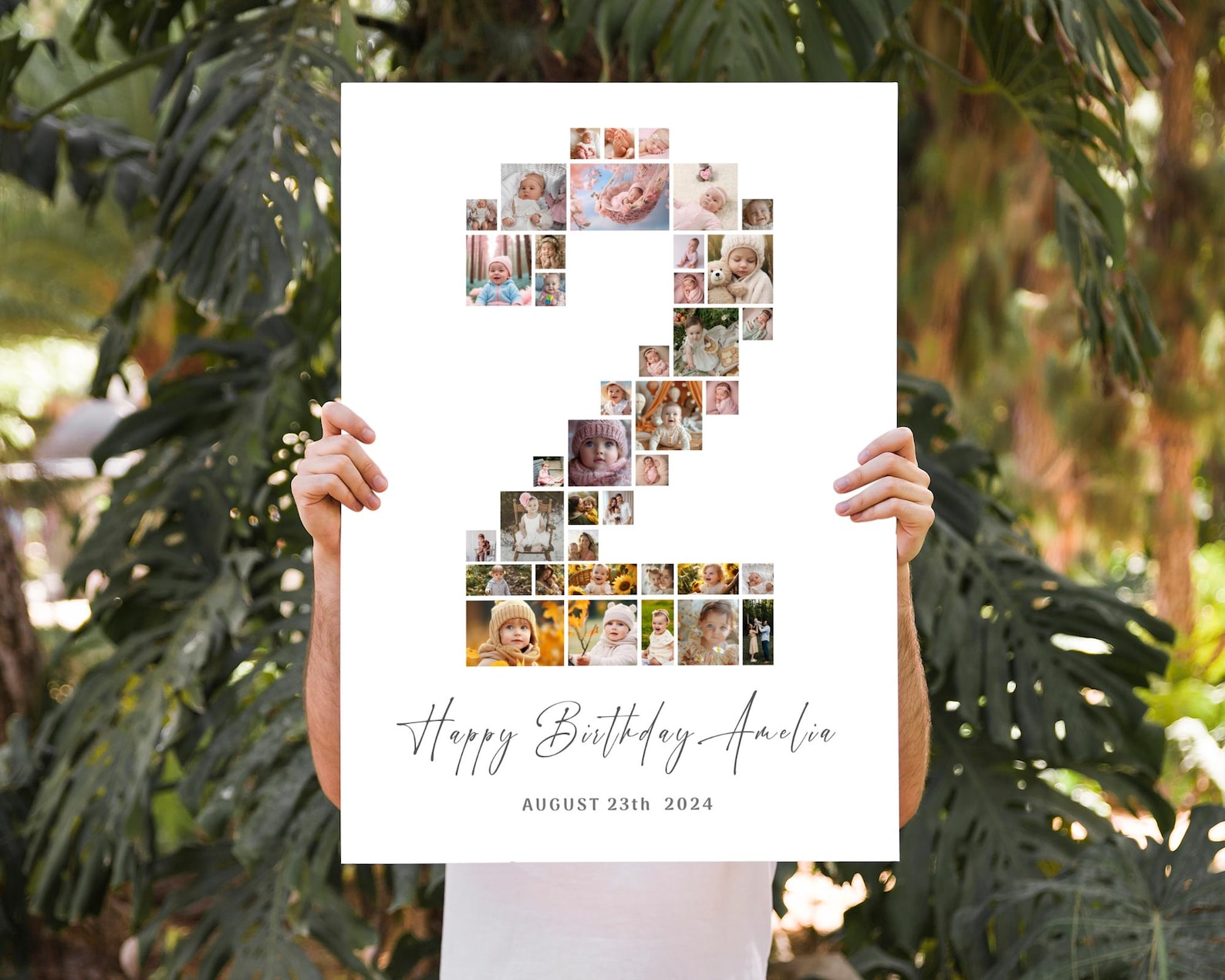 Birthday Number 2 Photo Collage, Birthday Gift, Second Birthday Photo 2 ...