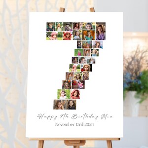 7th Birthday Photo Collage Template, Number 7 Collage, 7th Collage ...