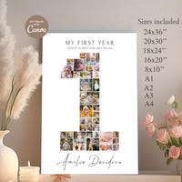 Editable 1st Birthday Magazine Cover: Milestone Photo Poster (DIY Canva ...