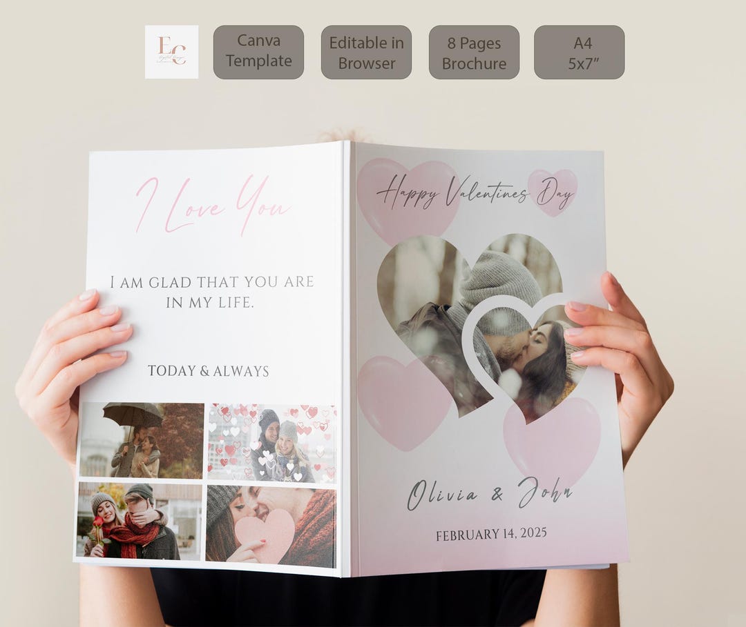 Valentine's Day Booklet Template: Reasons I Love You, Photo Collage ...