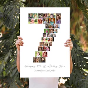 7th Birthday Photo Collage Template, Number 7 Collage, 7th Collage ...