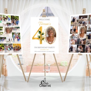 40th Birthday Photo Collage Poster Template: Customizable Modern Design ...