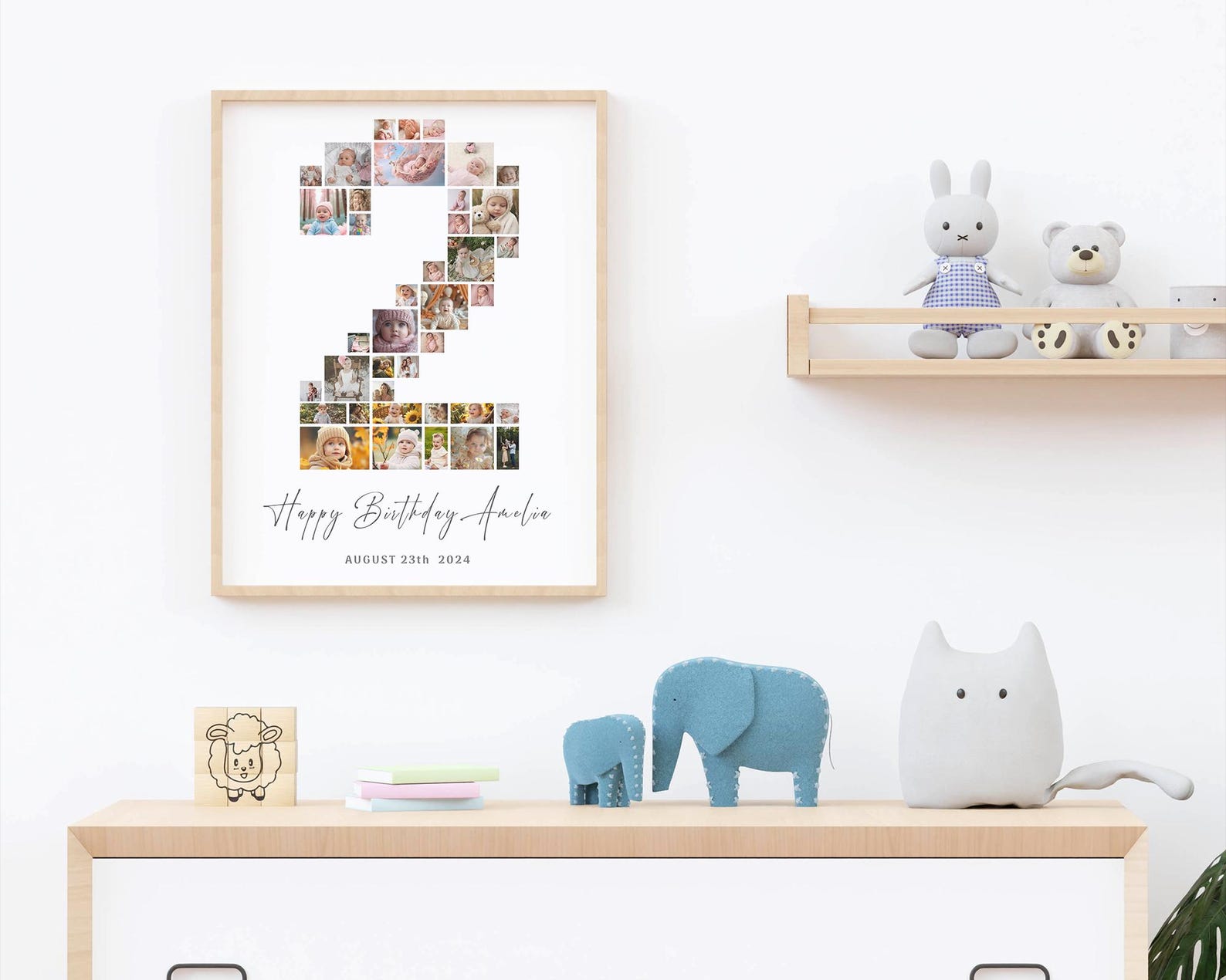 Birthday Number 2 Photo Collage, Birthday Gift, Second Birthday Photo 2 ...