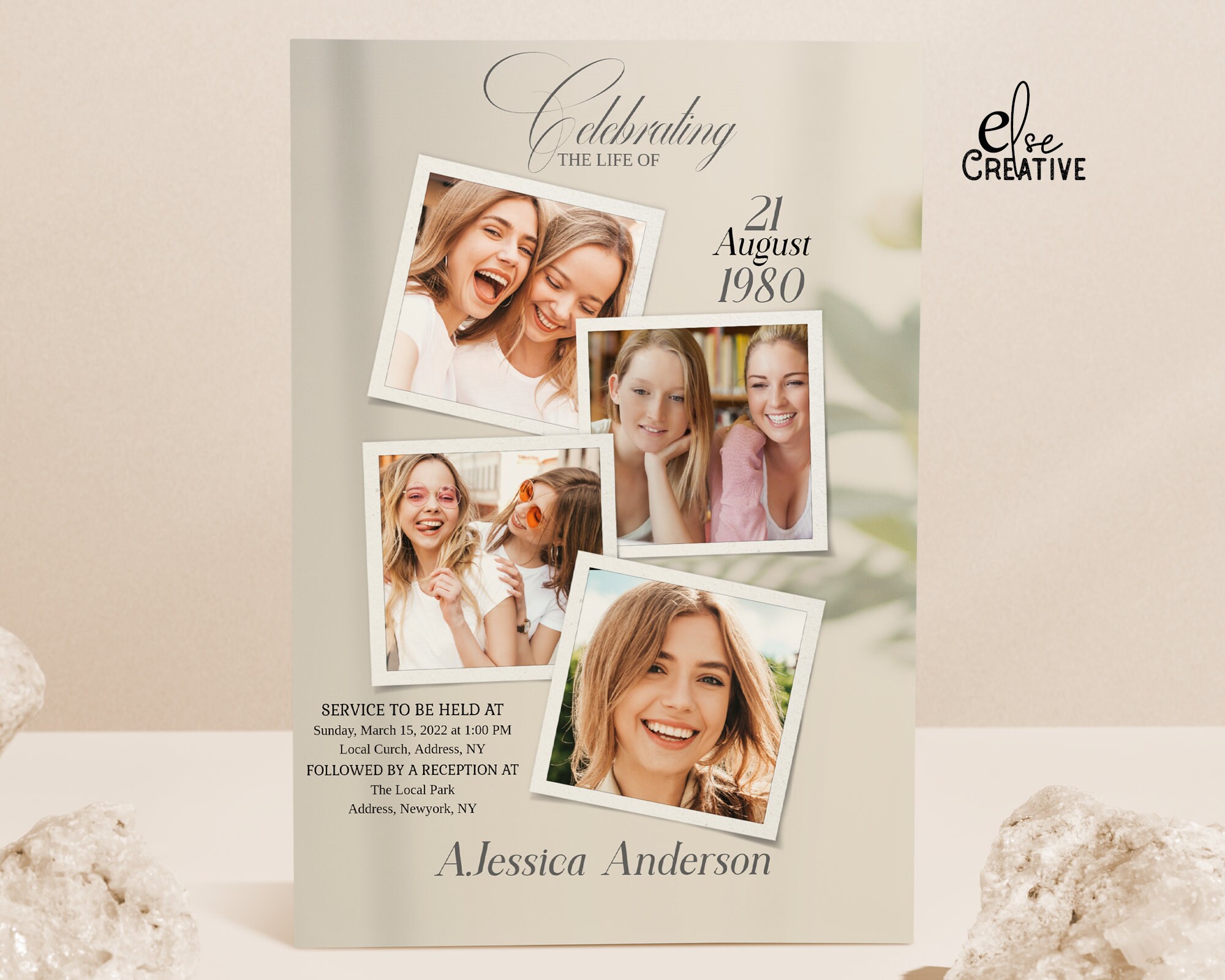 Funeral Announcement Template, Printable Commemorative, Mass Invitation ...