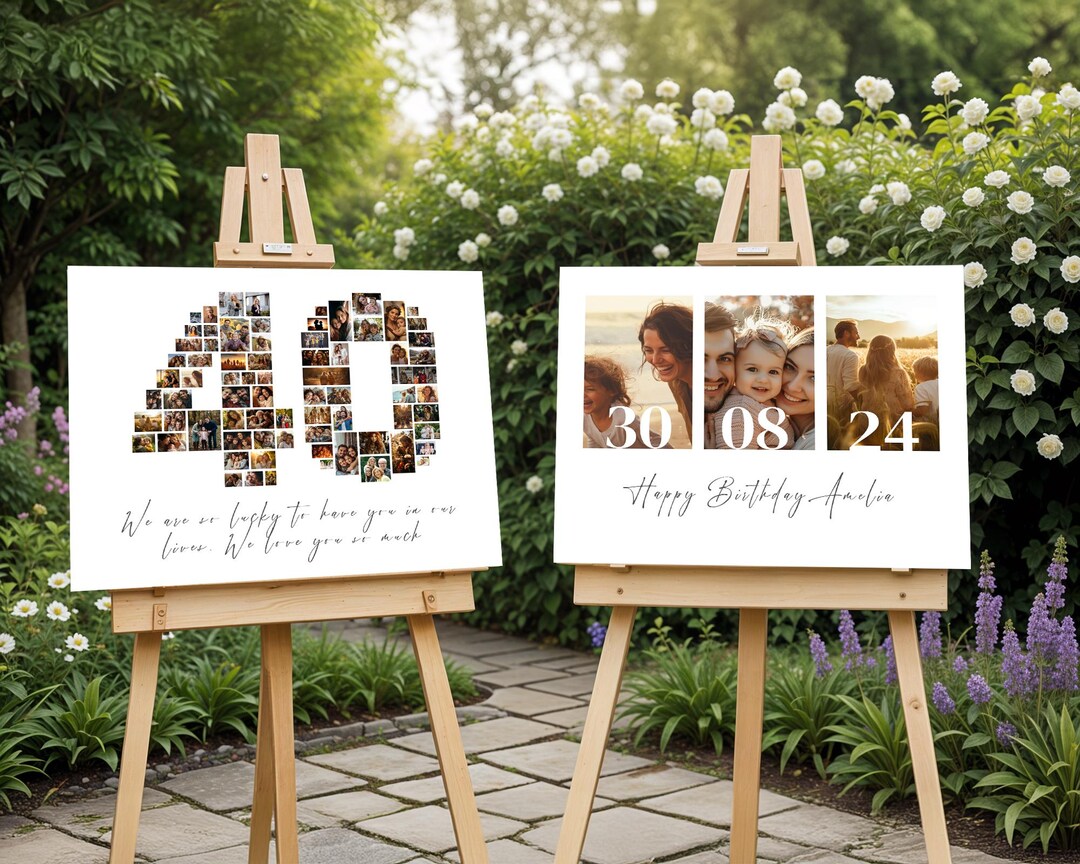 40th Birthday Photo Collage Template: Customizable Canva Gift (digital ...