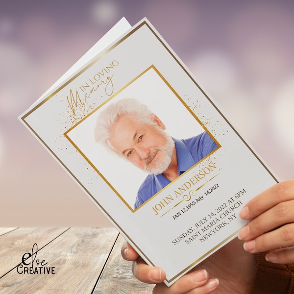 White and Gold Memorial Background - Etsy