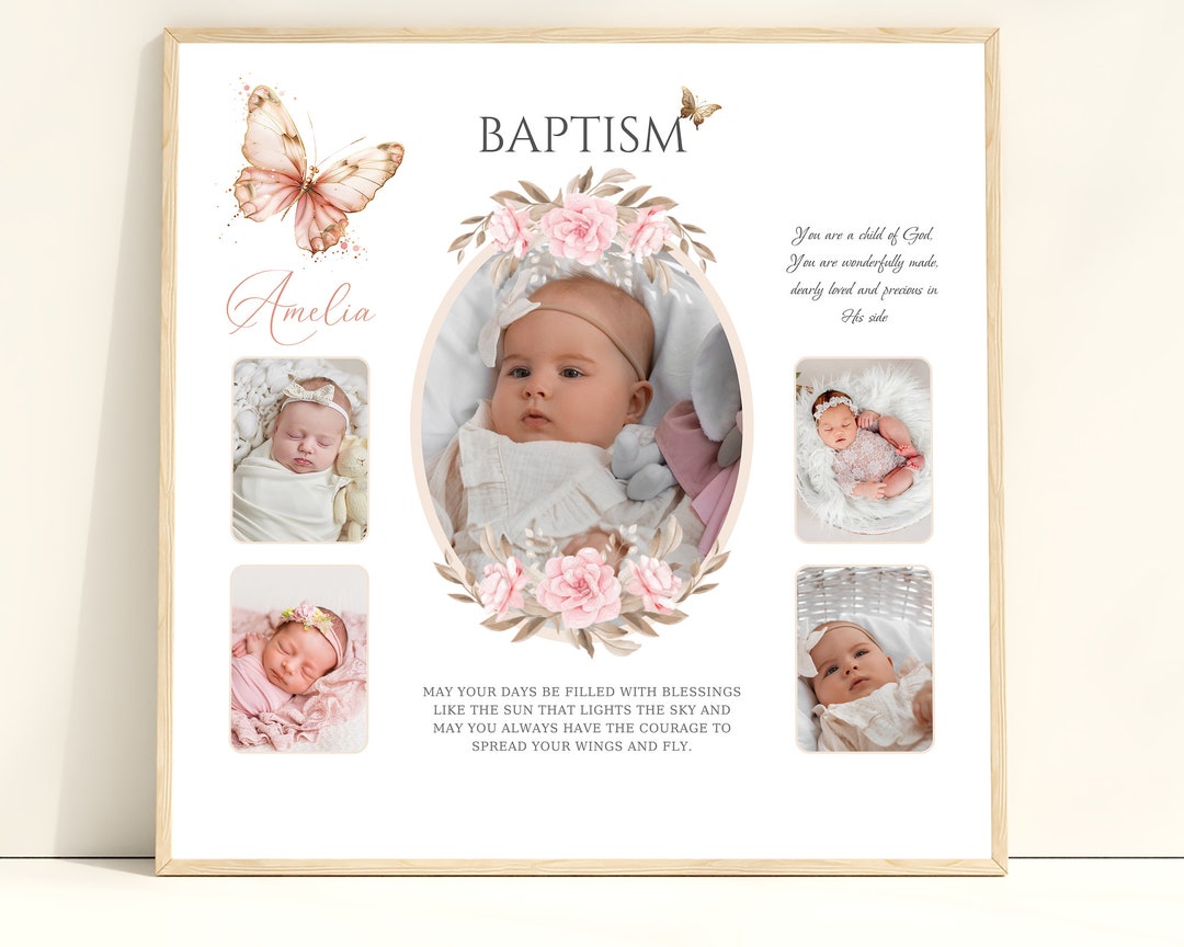Baby Baptism Picture Frame,personalized Christening Gift, Baptism Gift ...