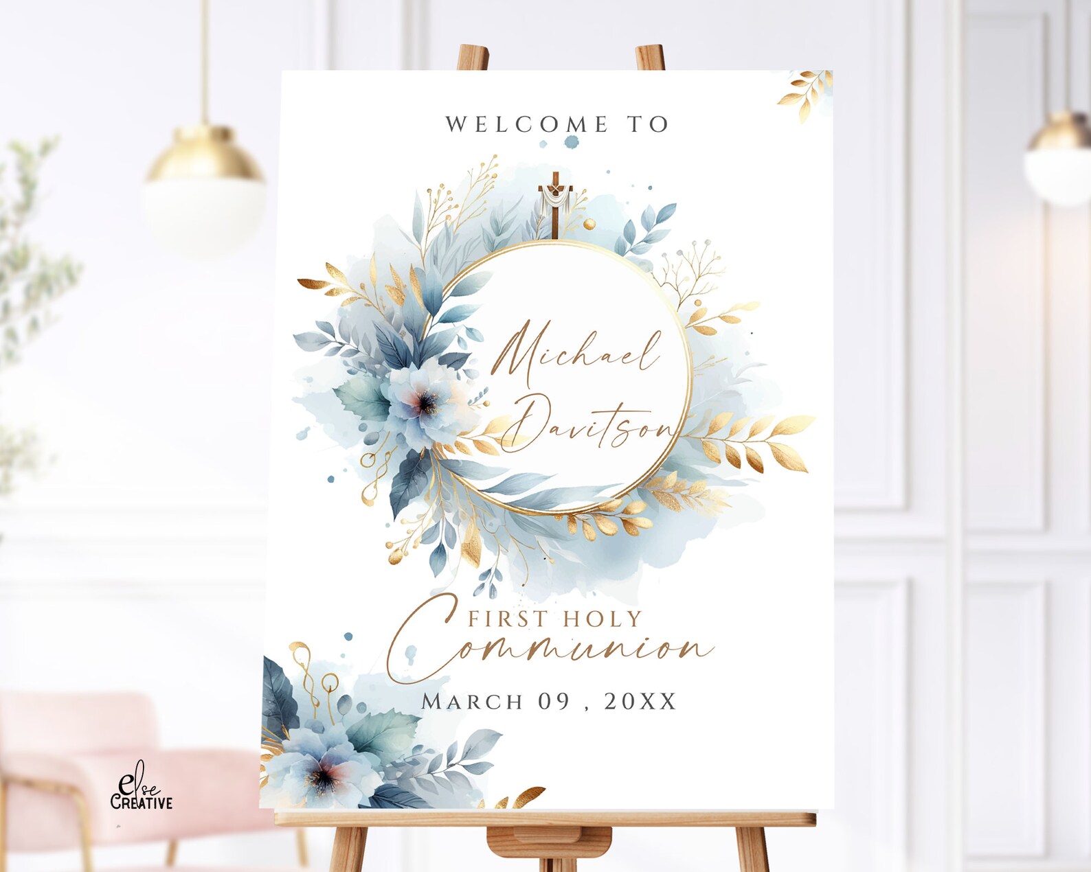 First Communion Welcome Sign Template, Boys First Communion Welcome ...