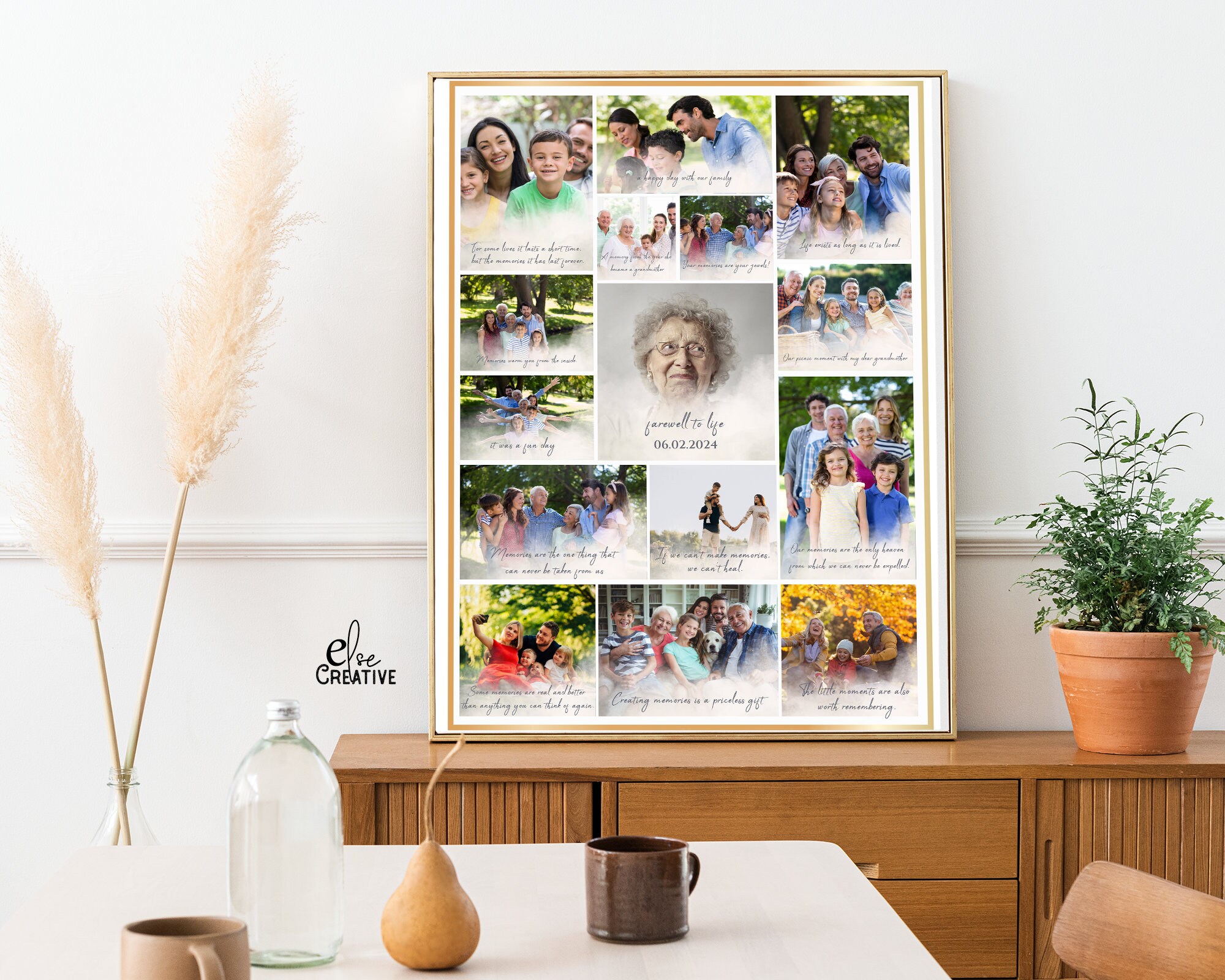 Funeral Photo Collage With Notes,funeral Welcome Sign Set Template ...