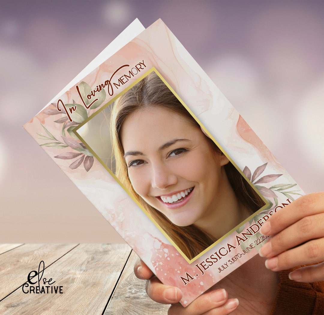 Elegant Watercolor Floral Funeral Program Template (digital) - Etsy