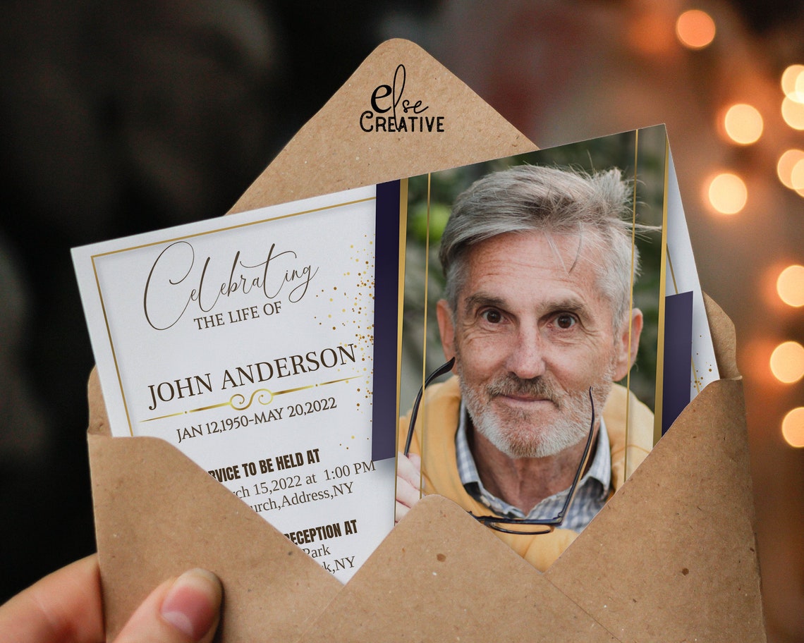 Funeral Announcement Template Printable Memorial Service, Mass ...