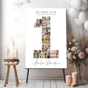 1st Birthday, First Birthday, My First Year Number 1 Photo Collage ...
