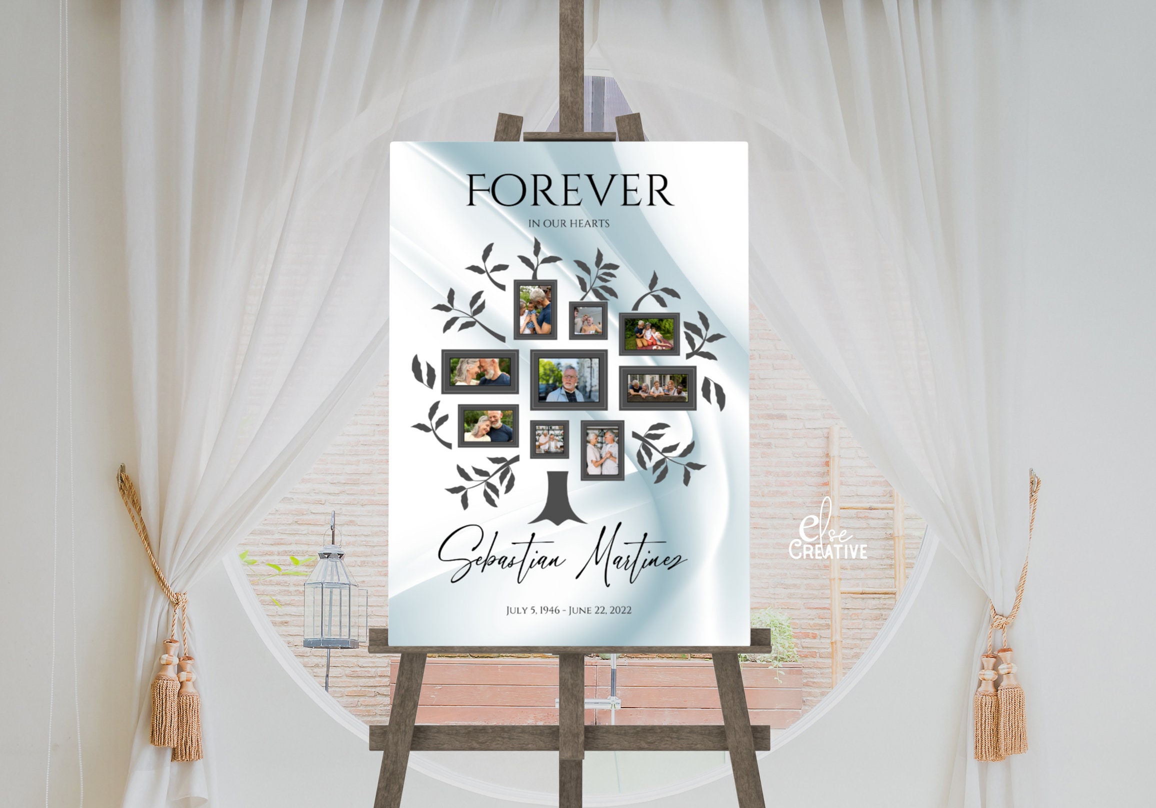 SET Funeral Family Tree Collage Templates,tree Funeral Photo Collage ...