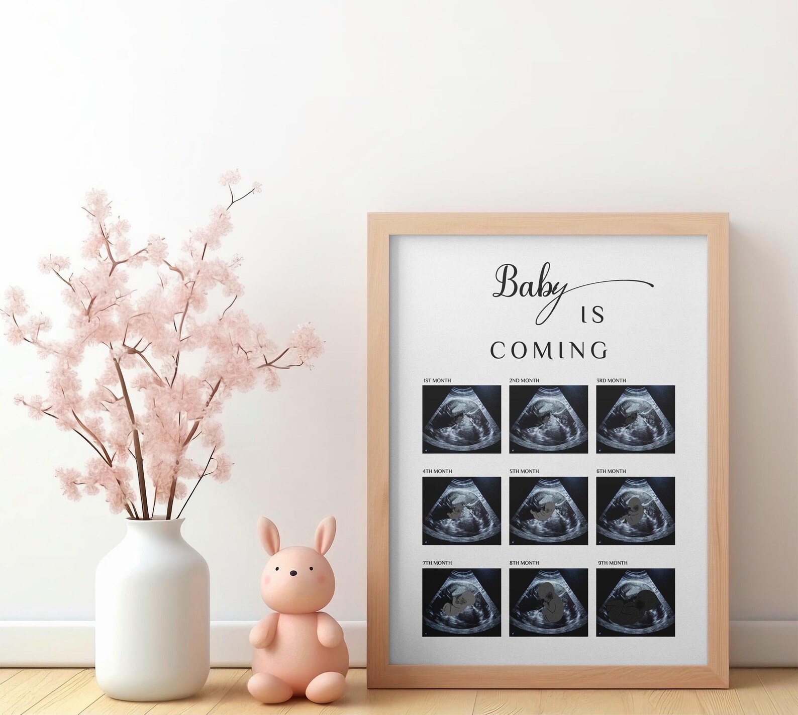 Baby Shower Sonogram Ultrasound Art for New Baby, Womb Development ...