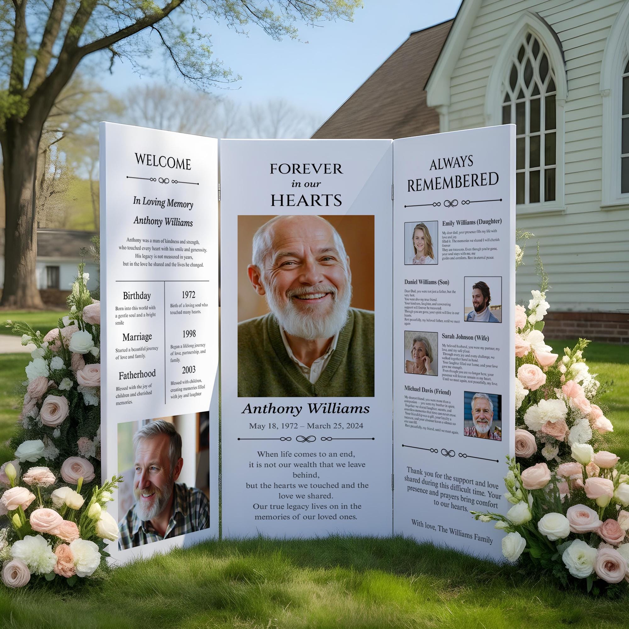 Memorial Reception Banner Set: Editable Celebration of Life Template ...