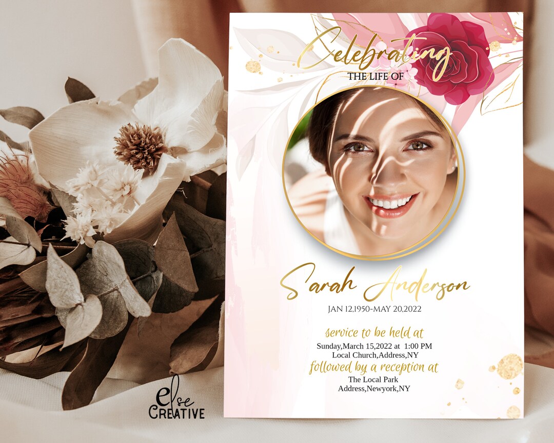Funeral Announcement Template,printable Memorial Service,mass ...