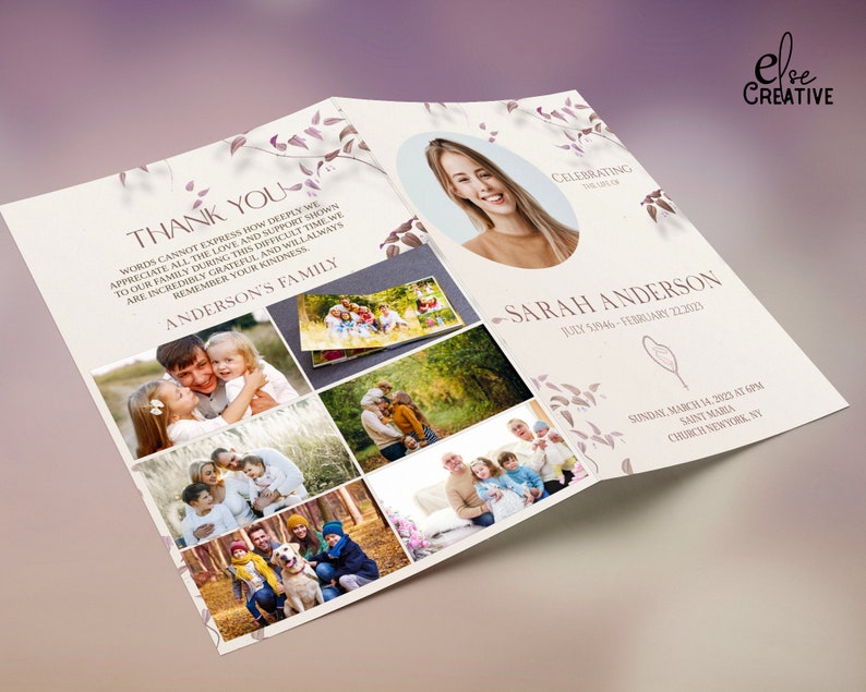 Minimalist Catholic Funeral Program Template (digital Download) - Etsy