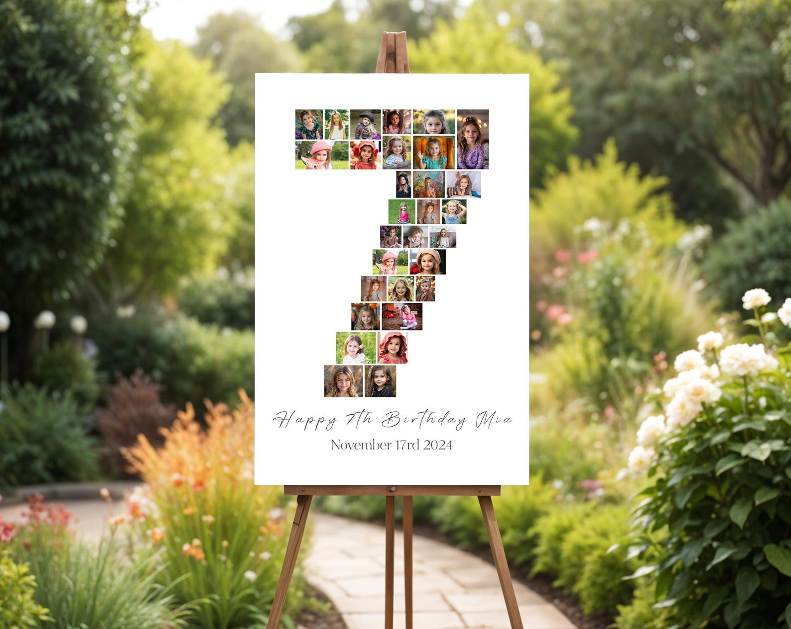 7th Birthday Photo Collage Template: Custom Number 7 Gift (canva ...