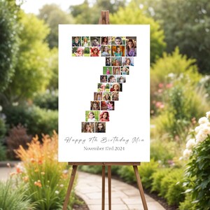 7th Birthday Photo Collage Template, Number 7 Collage, 7th Collage ...