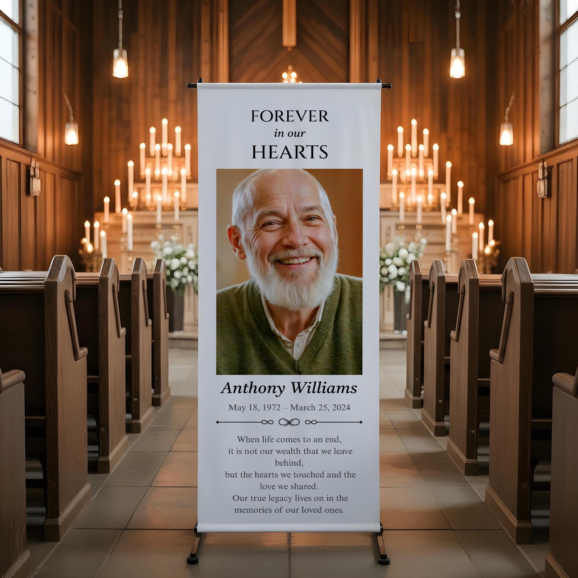 Memorial Reception Banner Set: Editable Celebration of Life Template ...