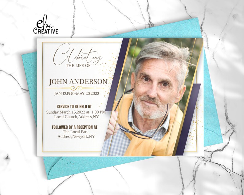 Funeral Announcement Template Printable Memorial Service, Mass ...