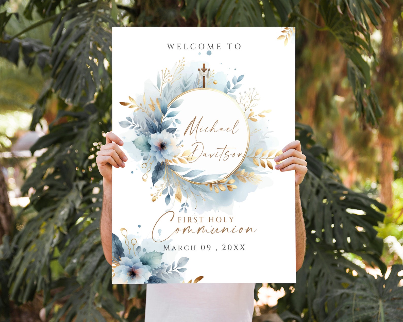 First Communion Welcome Sign Template, Boys First Communion Welcome ...