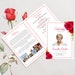 Red Roses Funeral Program Template: Celebration of Life (INSTANT ...