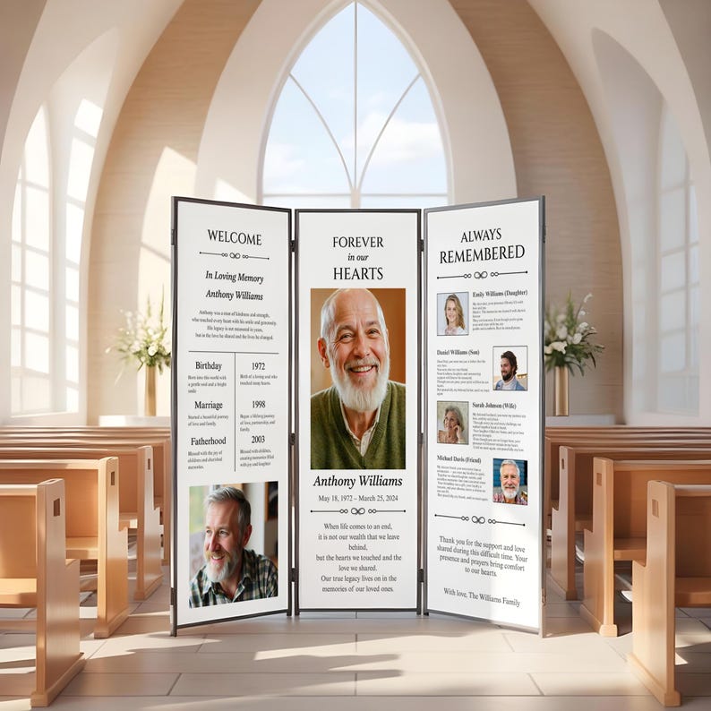 Memorial Reception Banner Set: Editable Celebration of Life Template ...