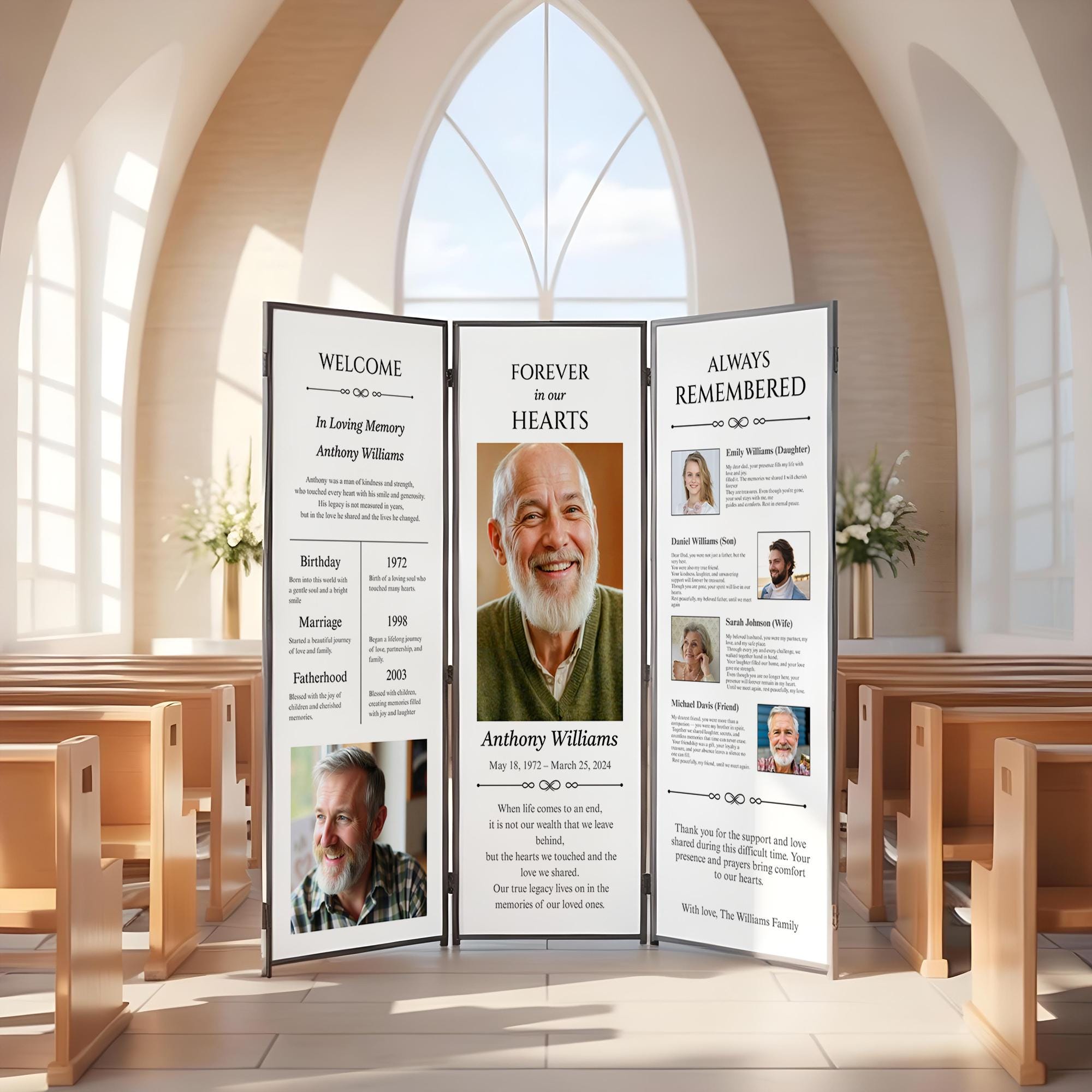 Memorial Reception Banner Set: Editable Celebration of Life Template ...