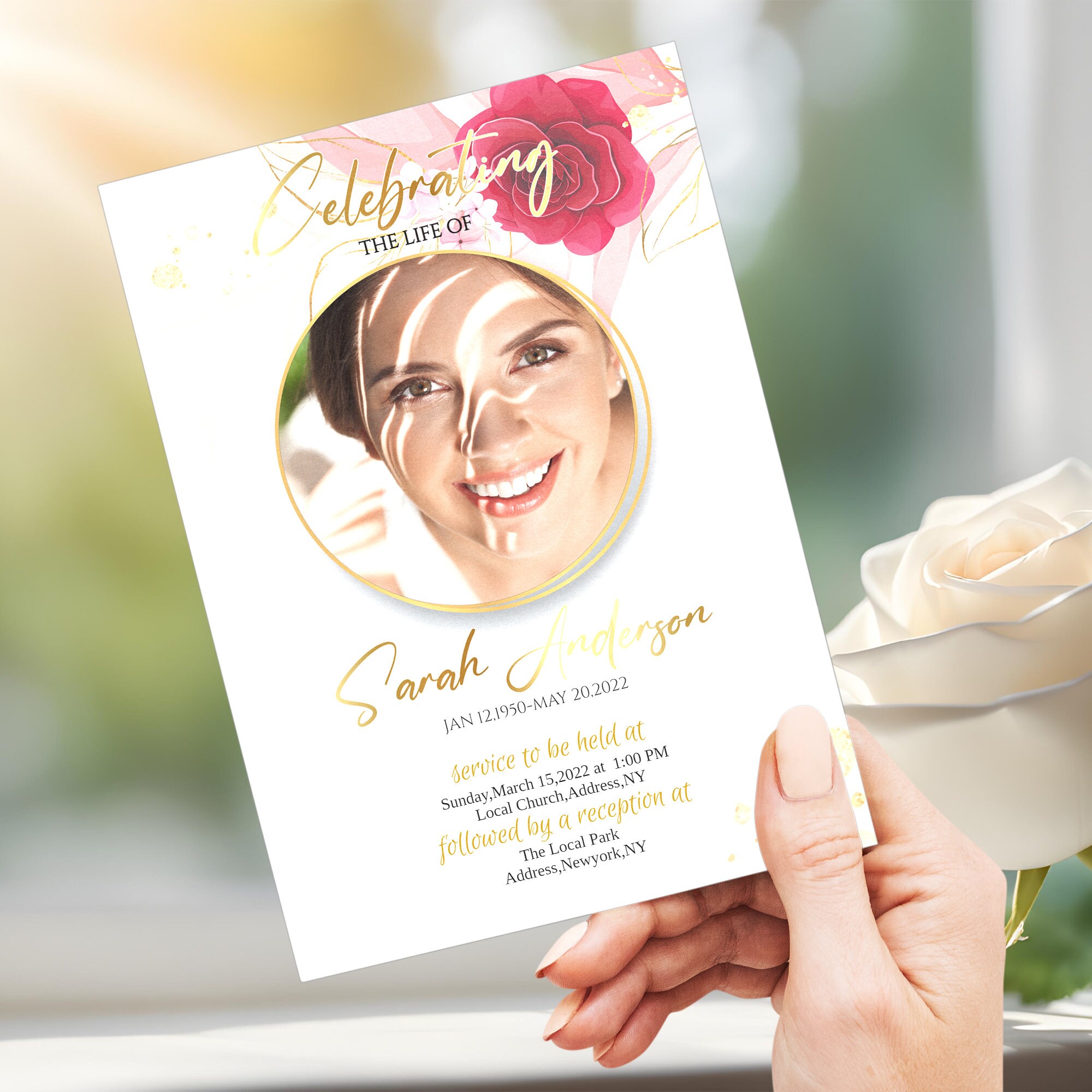 Funeral Announcement Template,printable Memorial Service,mass ...