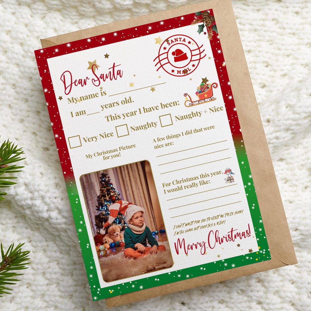 Editable Santa Letter Template With Photo – Printable Christmas Wish ...