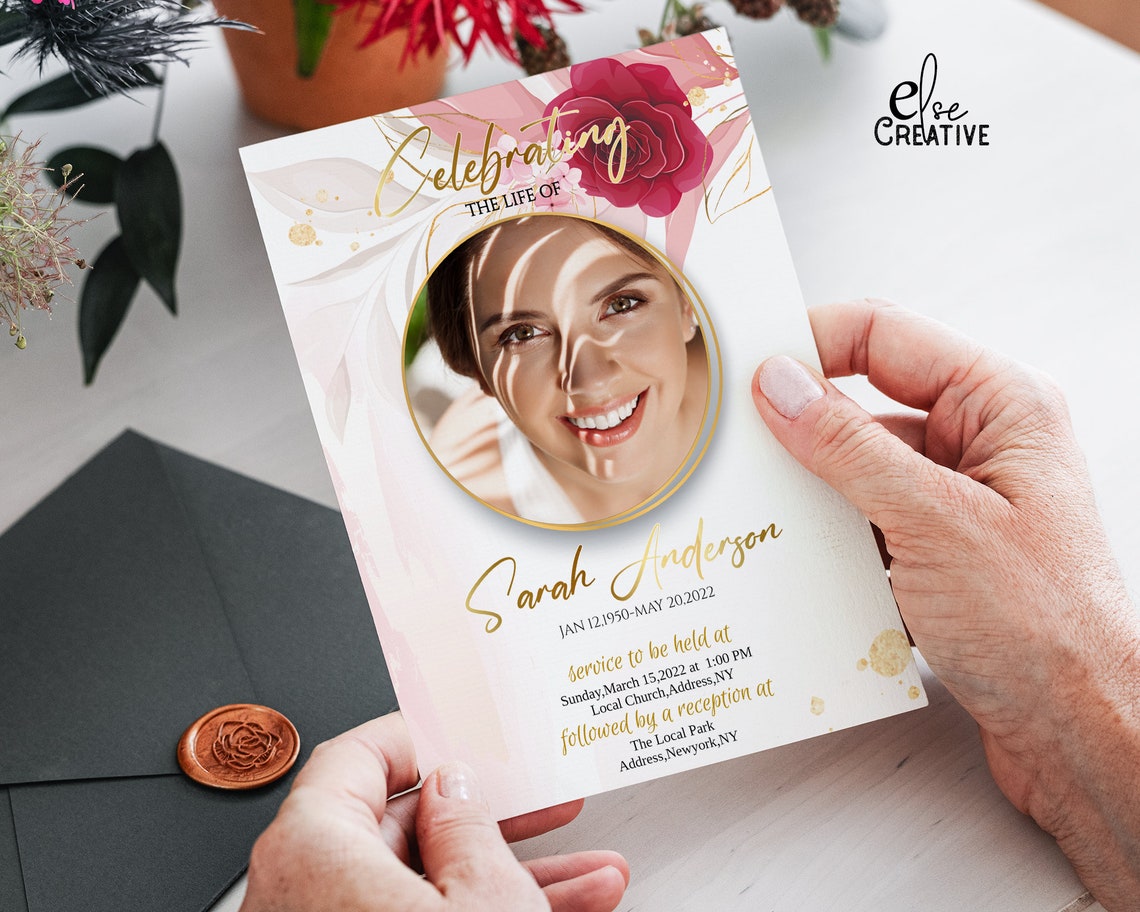Funeral Announcement Template,printable Memorial Service,mass ...