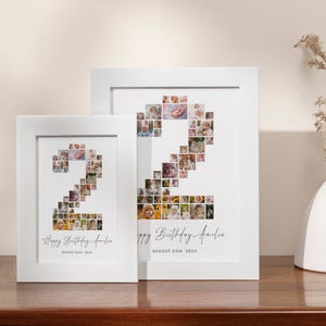 Birthday Number 2 Photo Collage, Birthday Gift, Second Birthday Photo 2 ...