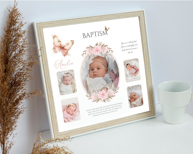Baby Baptism Picture Frame,personalized Christening Gift,baptism Gift ...