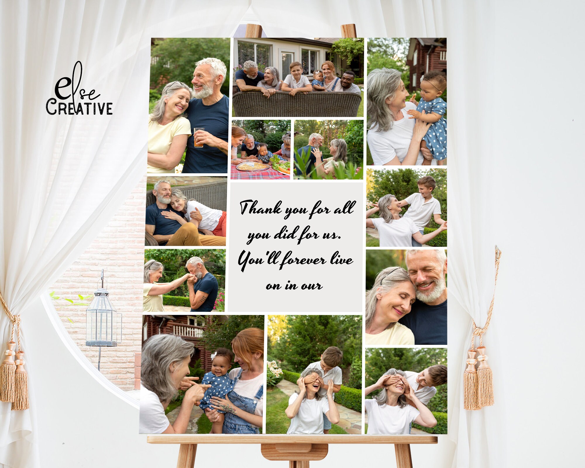 Funeral Photo Collage With Notes,funeral Welcome Sign Set Template ...