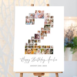 Birthday Number 2 Photo Collage, Birthday Gift, Second Birthday Photo 2 ...