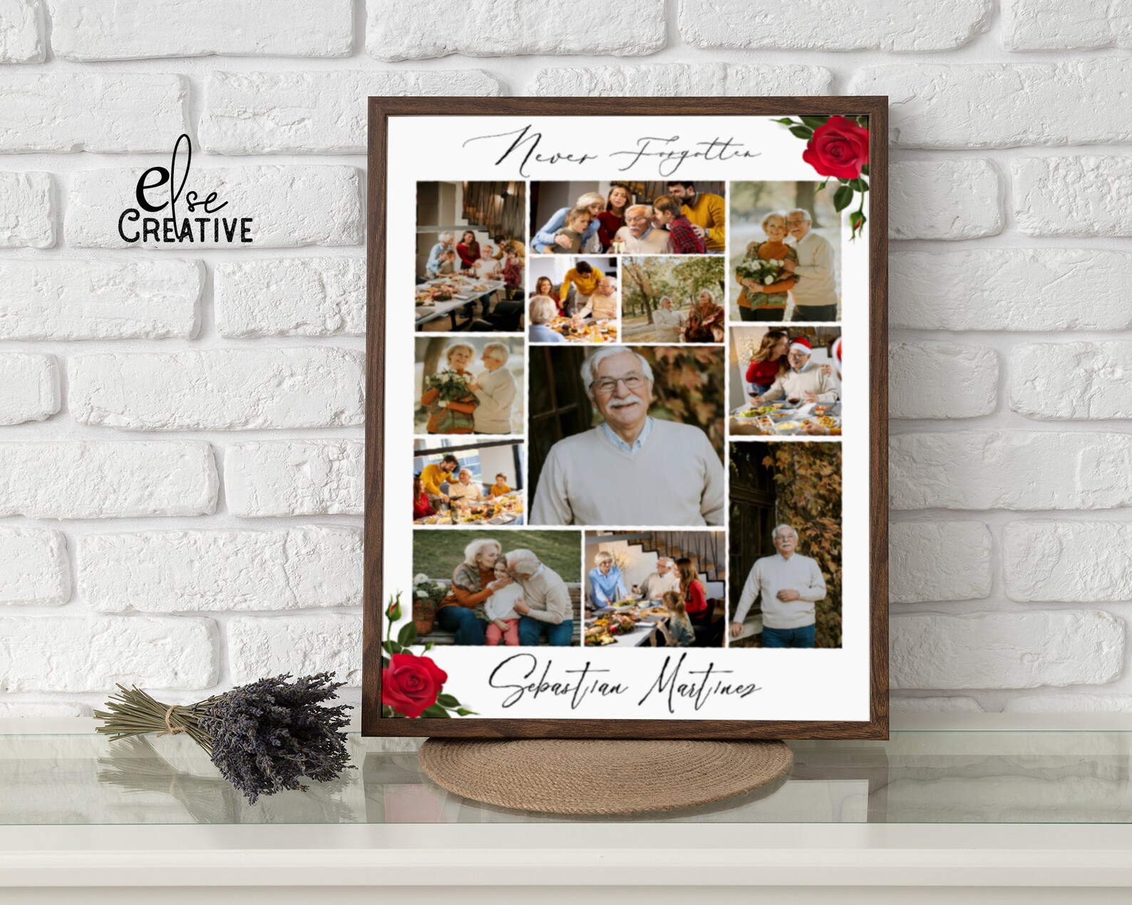 SET Funeral Heart Collage Templates, Heart Roses Funeral Photo Collage ...