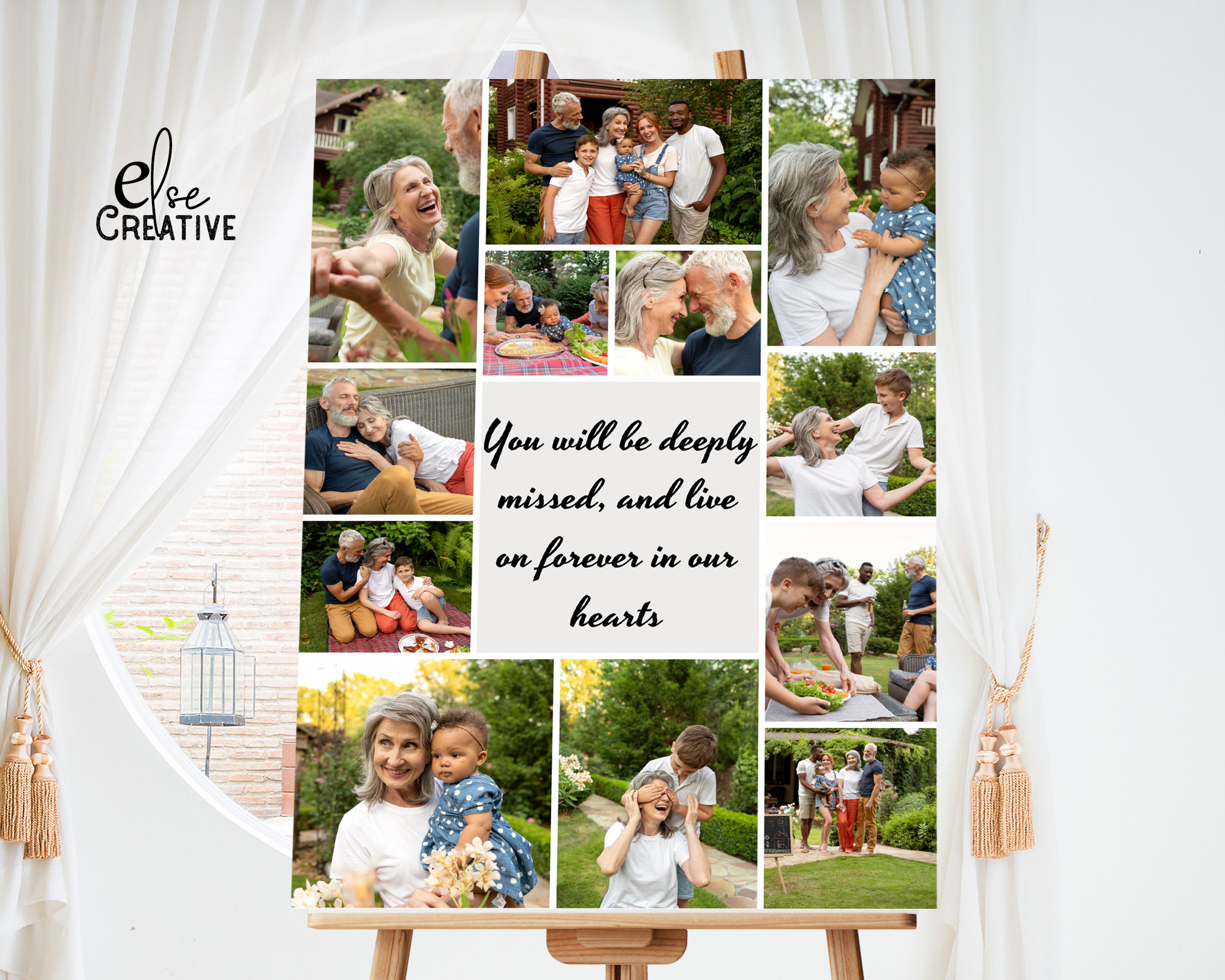 Funeral Photo Collage With Notes,funeral Welcome Sign Set Template ...