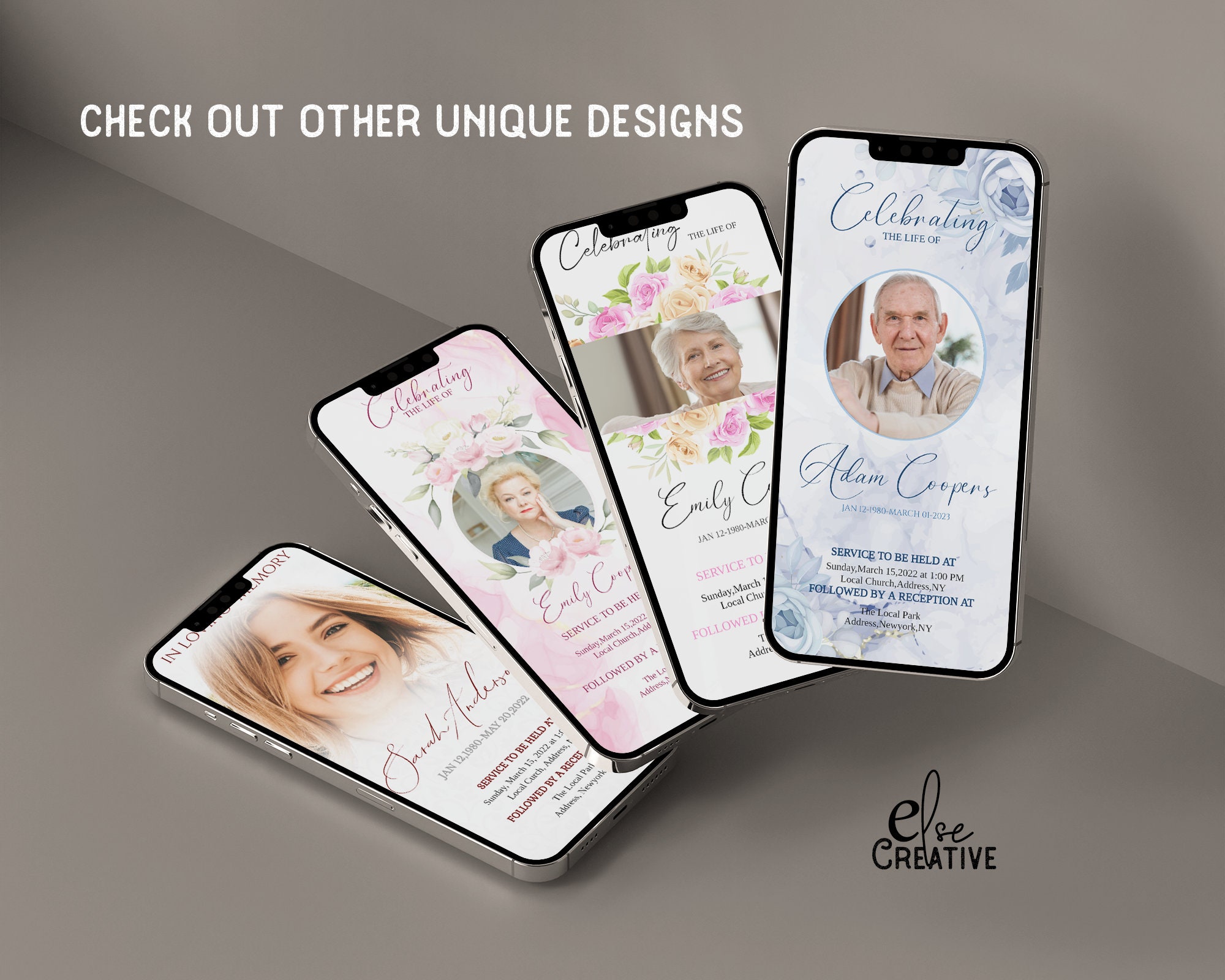 Red Roses Funeral Evite,funeral Evite for Woman, Funeral Announcement ...