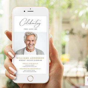Digital Funeral Invitation: Celebration of Life Evite (editable) - Etsy
