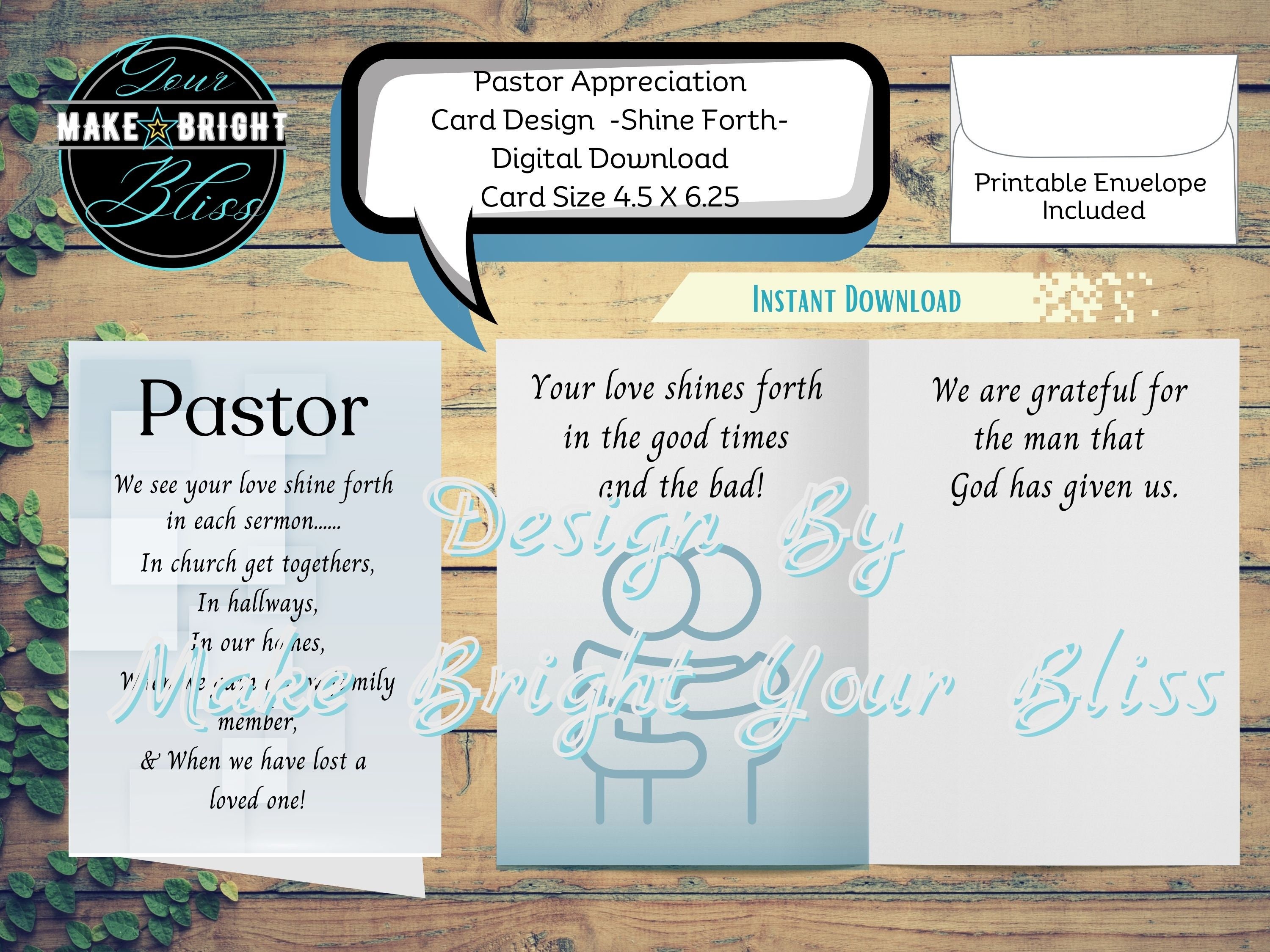 Set of 4 Pastor Appreciation Card Bundle Pastor Thank You Card Set ...