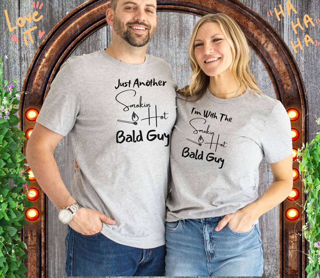 I'm With the Smokin Hot Bald Guy Tshirt for Women Camping Mom Tshirt ...