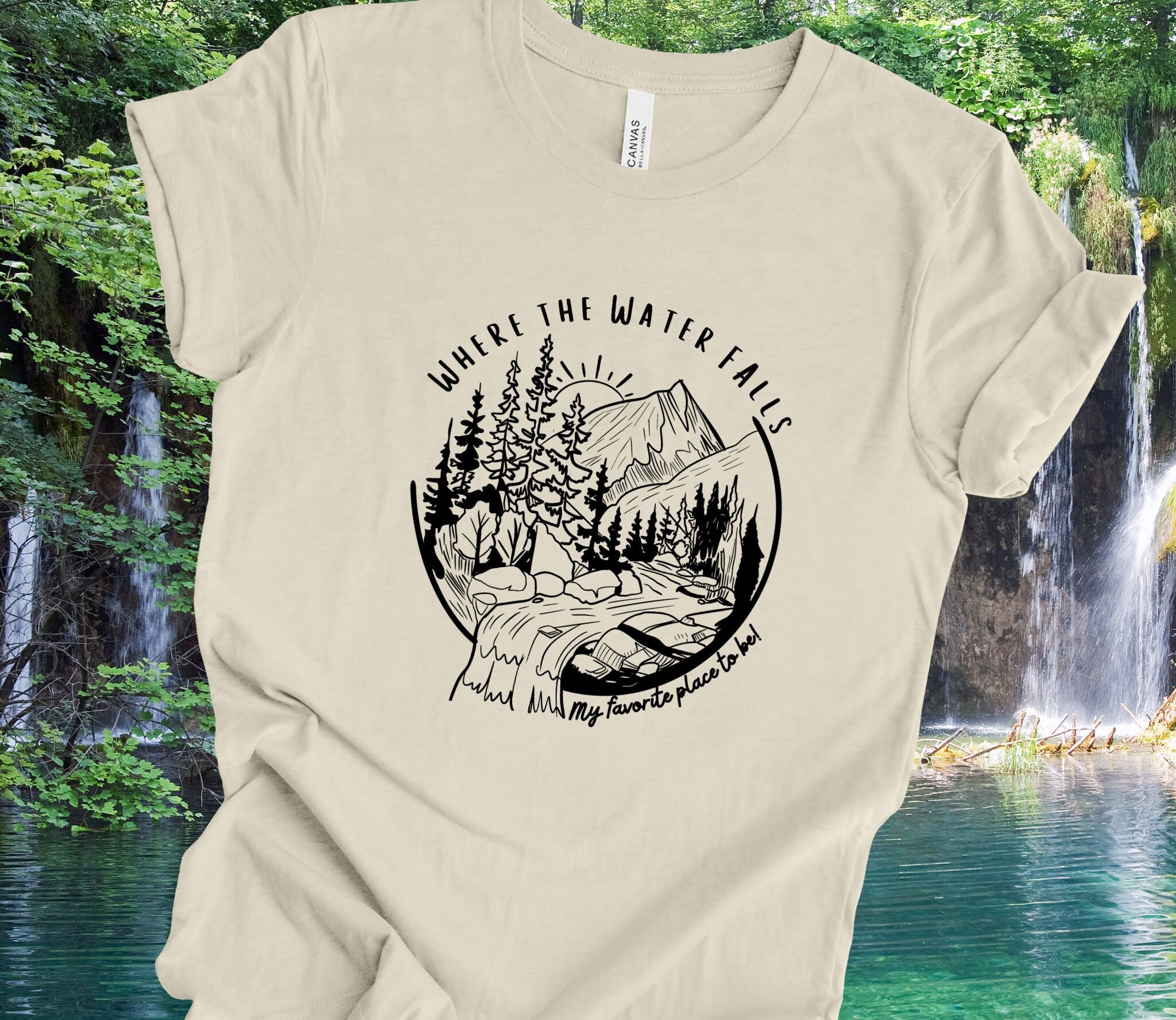Where the Water Falls T-shirt Men Waterfall Lover Shirt Women Outdoor ...